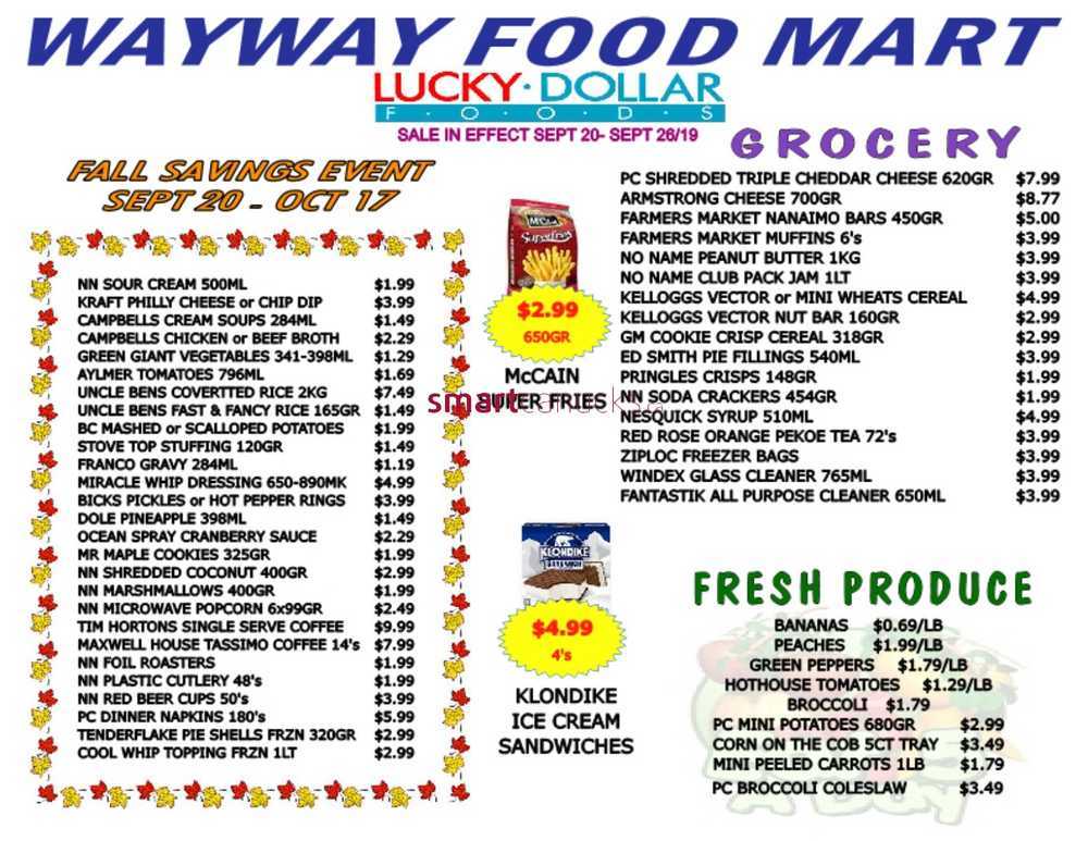 WayWay Food Mart Flyer September 20 to 26