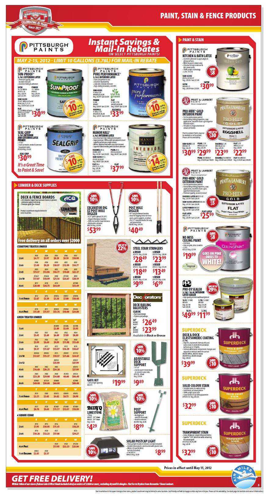 McDiarmid Lumber flyer May 17 to 30