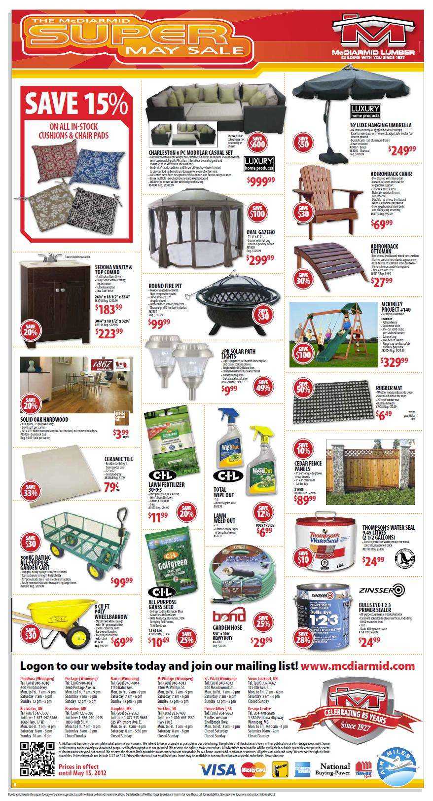 McDiarmid Lumber flyer May 17 to 30