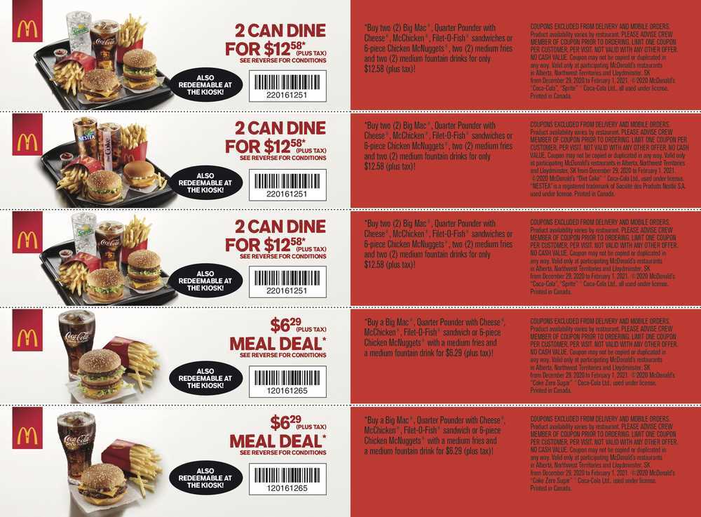 McDonald s Canada Coupons AB Valid Until February 1