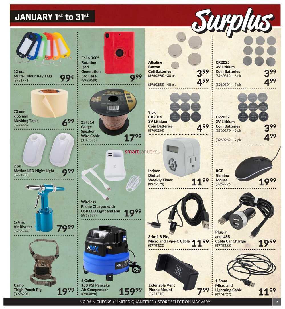 Princess Auto Surplus New Products Flyer January 1 to 31