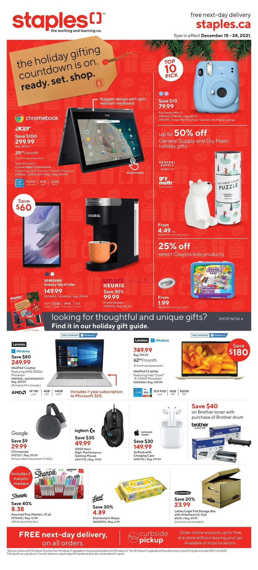 Staples Flyer December 15 To 24