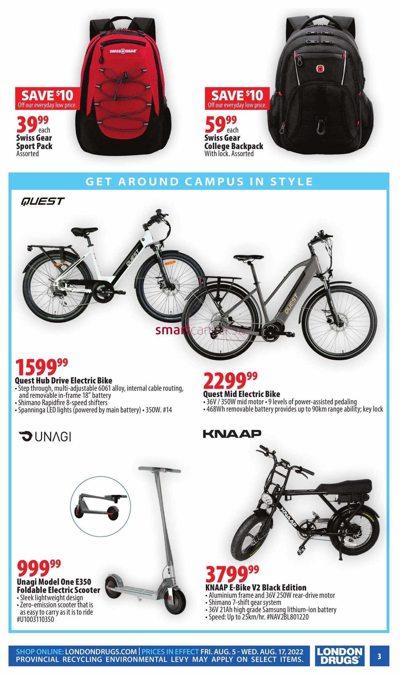 London Drugs Back to Dorm Deals Flyer August 5 to 17