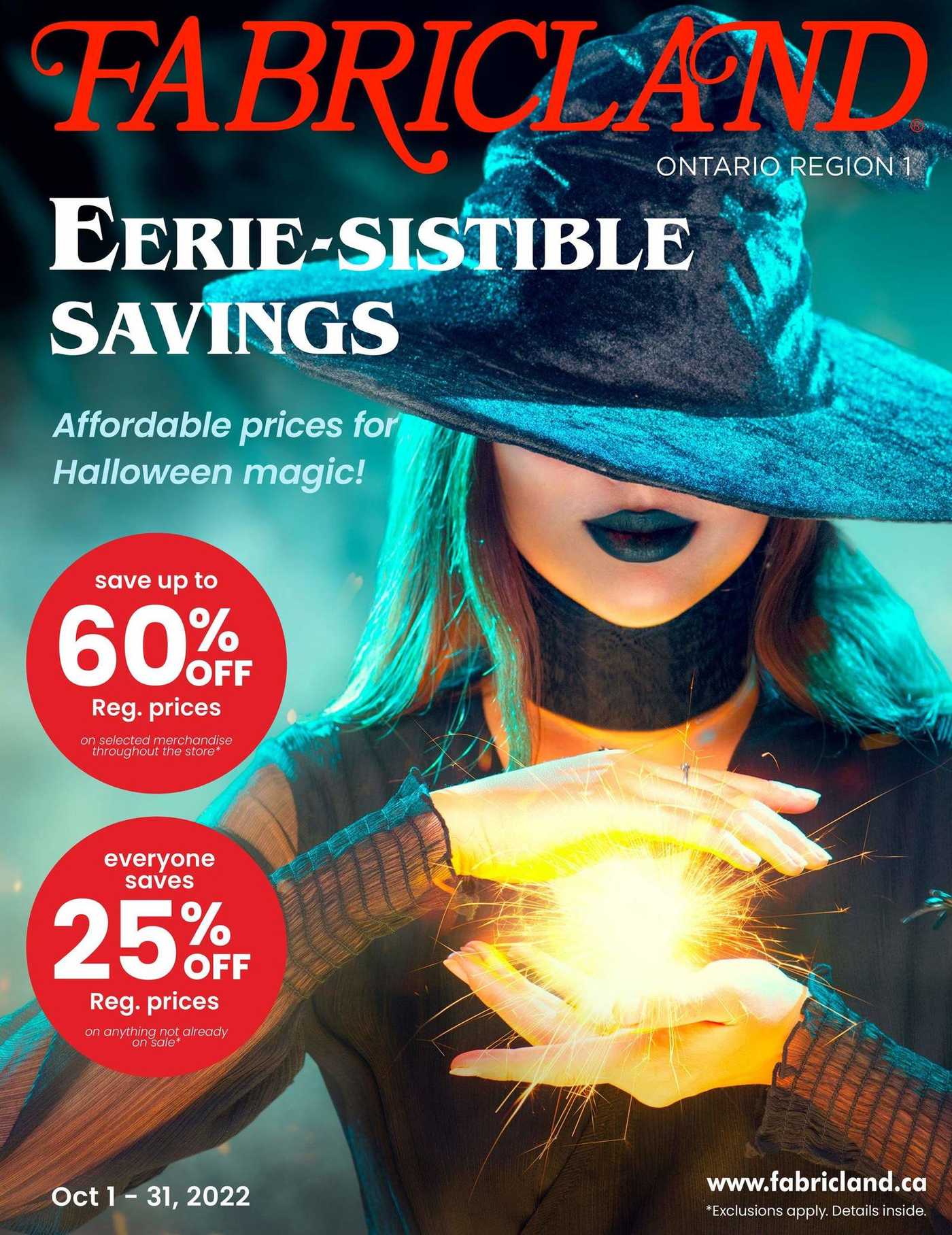 Fabricland ON Flyer October 1 To 31