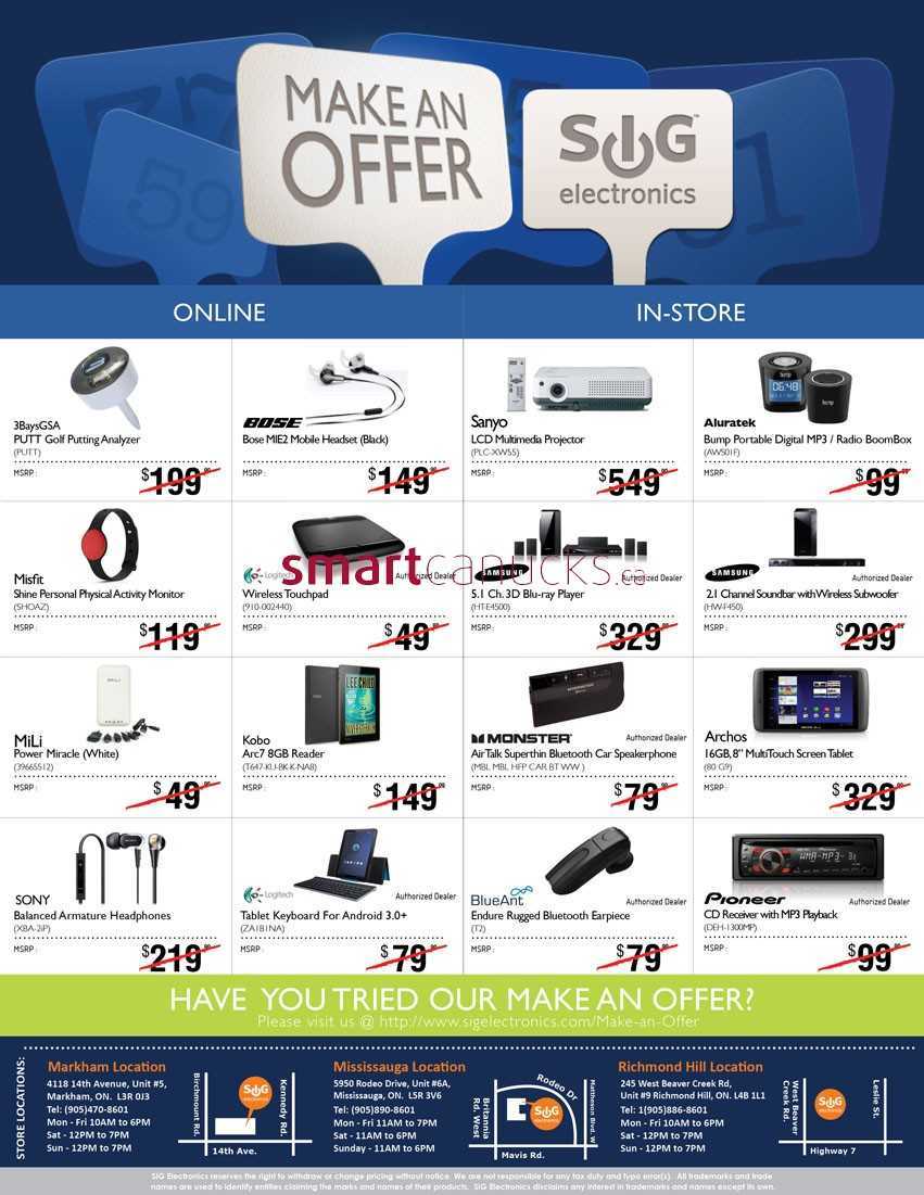 SIG Electronics flyer February 15 to 23