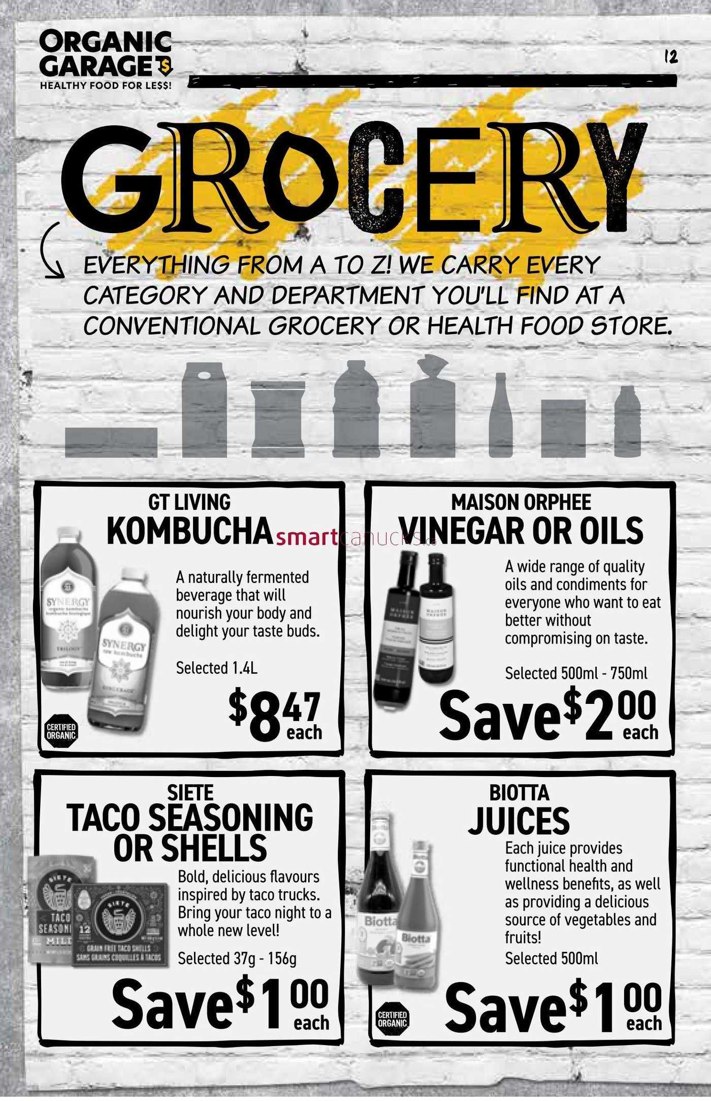 Organic Garage Flyer July 5 to 19
