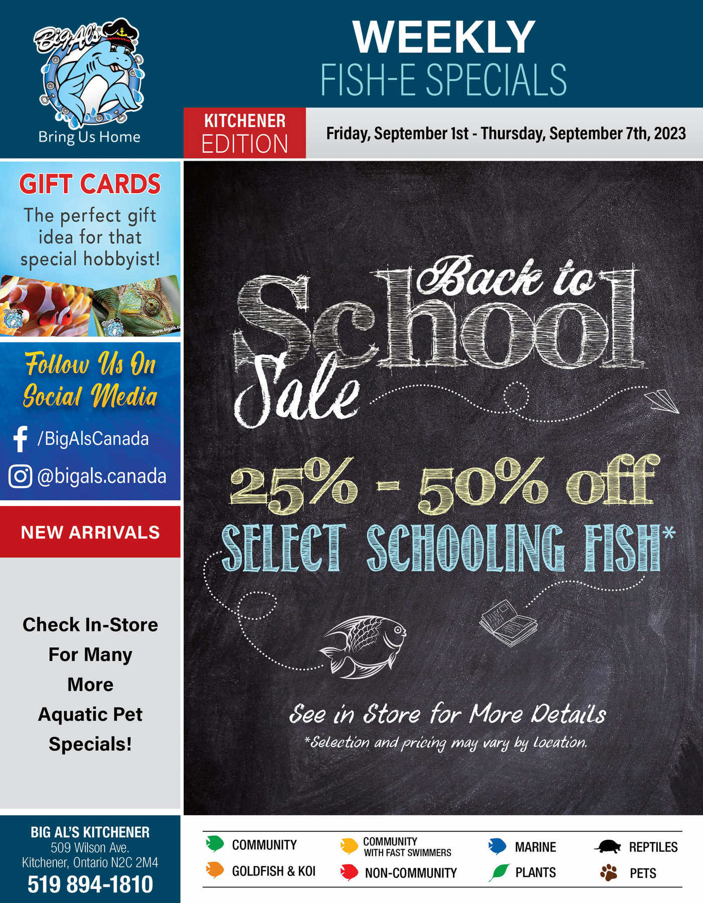 Big Al's (Kitchener) Weekly Specials September 1 to 7