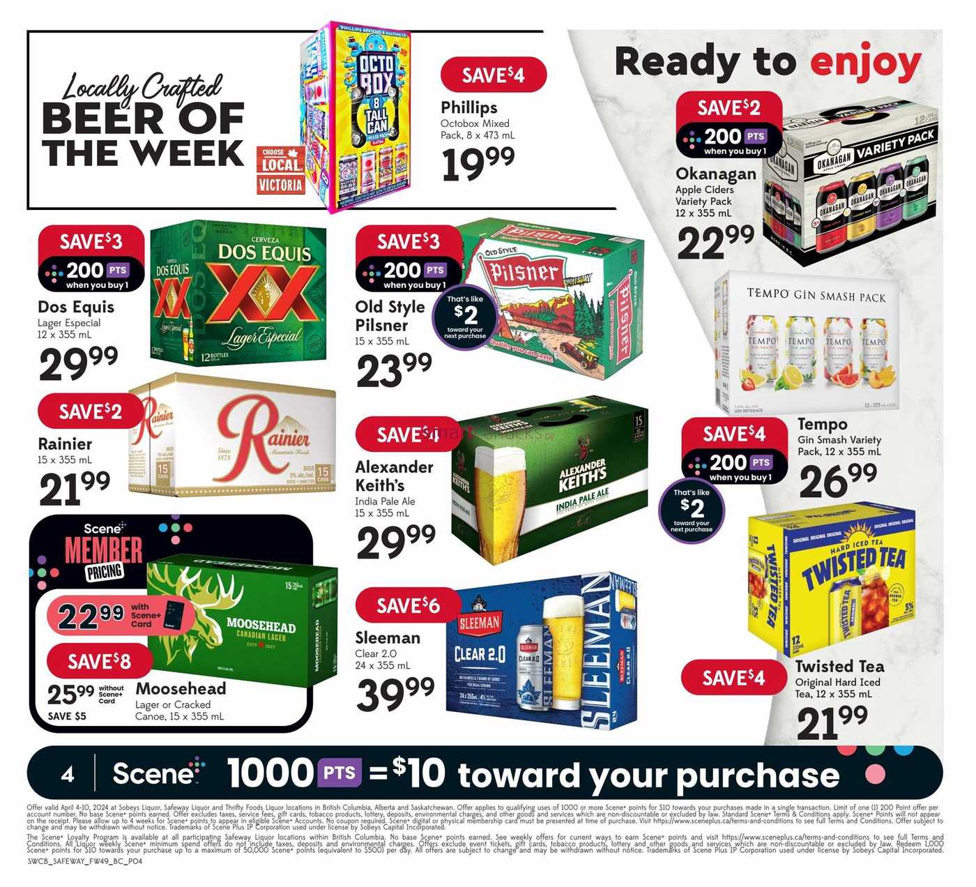 Safeway (BC) Liquor Flyer April 4 to 10