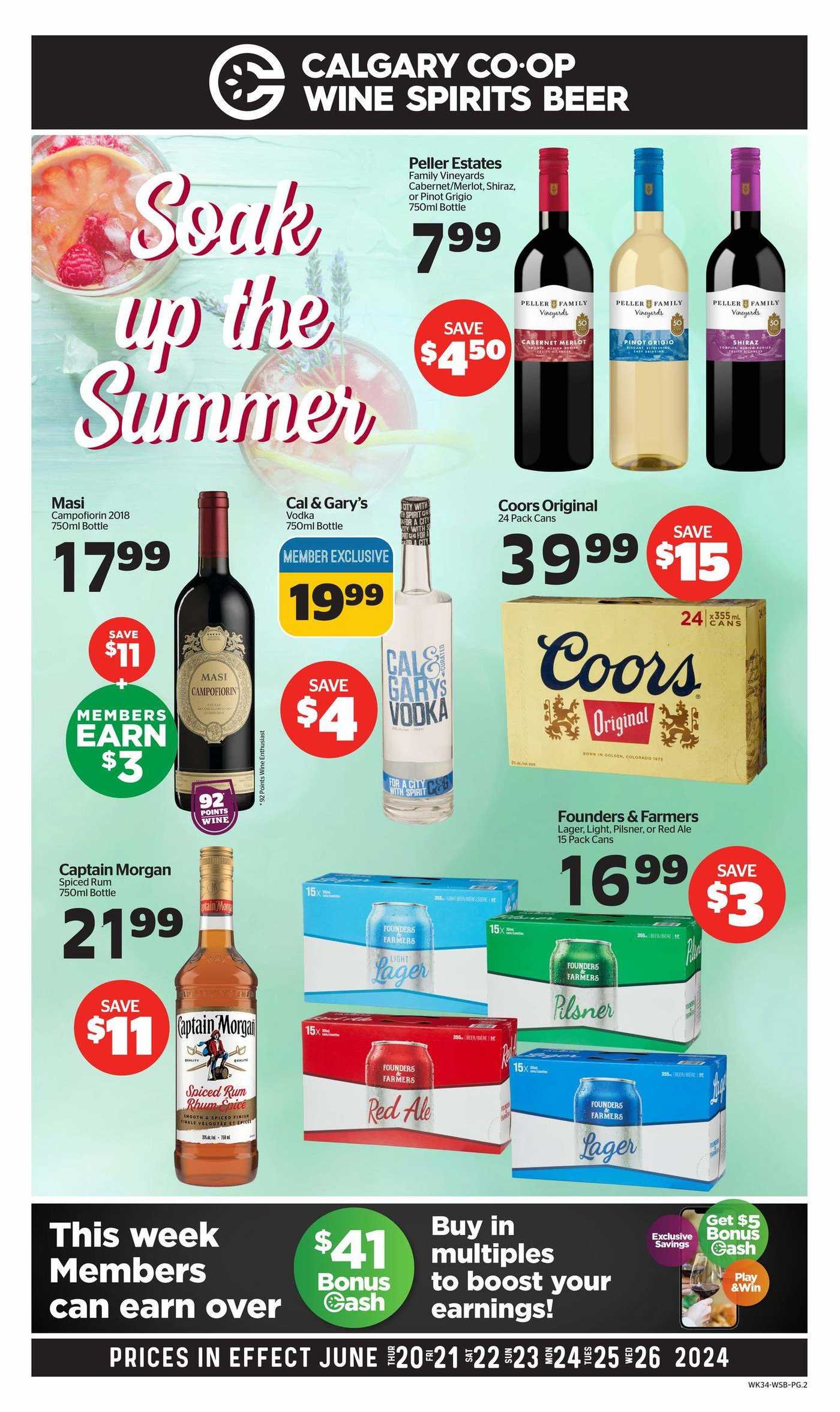 Calgary Co-op Liquor Flyer June 20 to 26