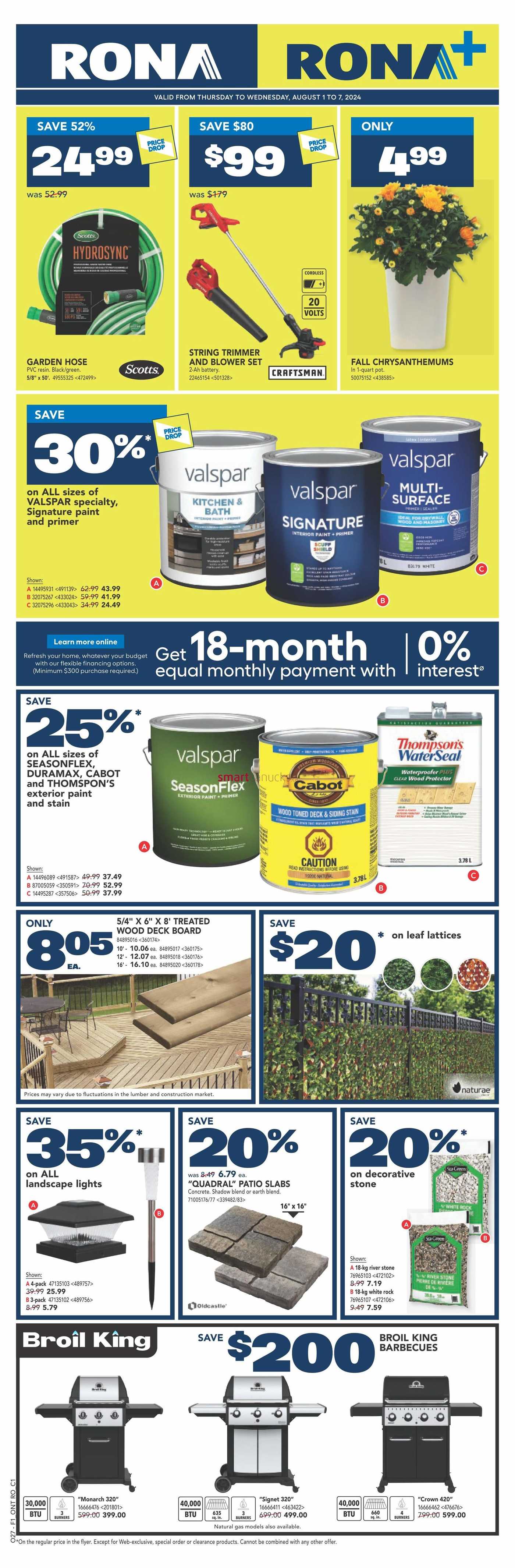 Rona & Rona+ (ON) Flyer August 1 to 7