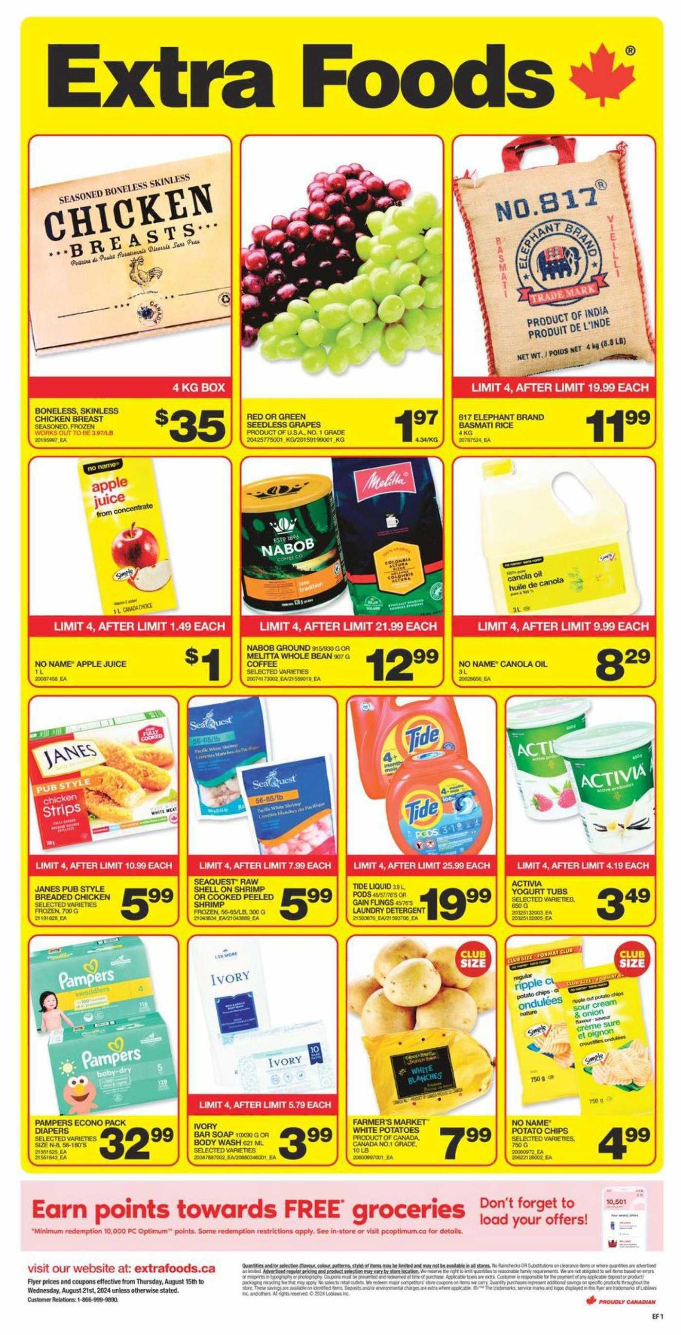Extra Foods Flyer August 15 to 21