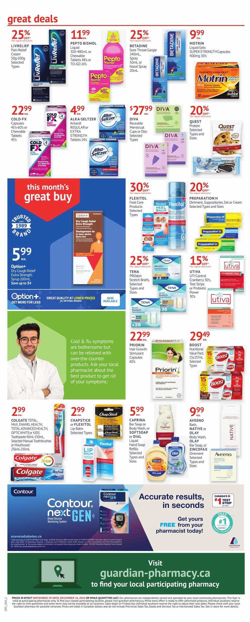 Guardian Pharmacy Monthly Flyer November 29 to December 26