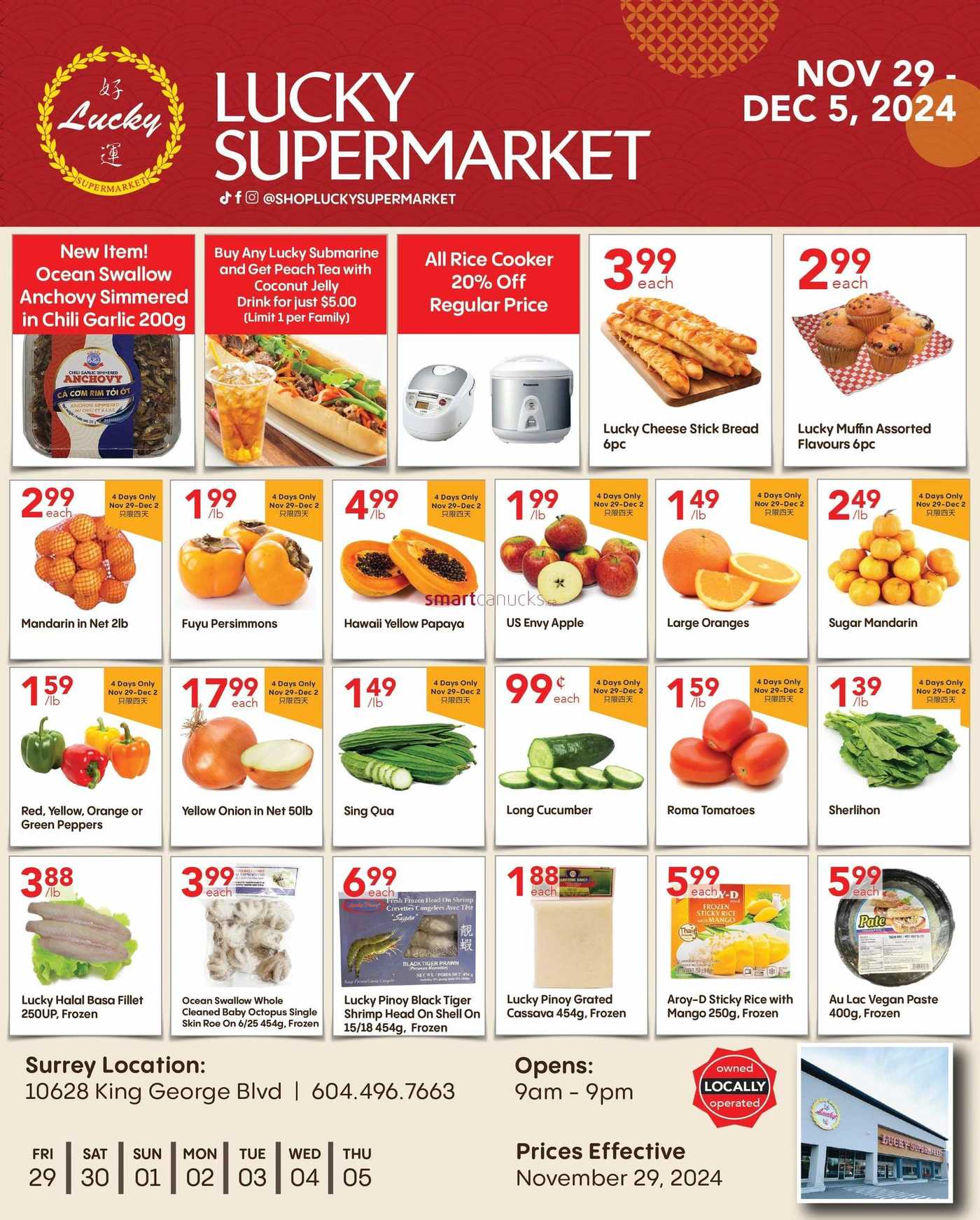 Lucky Supermarket (Surrey) Flyer November 29 to December 5