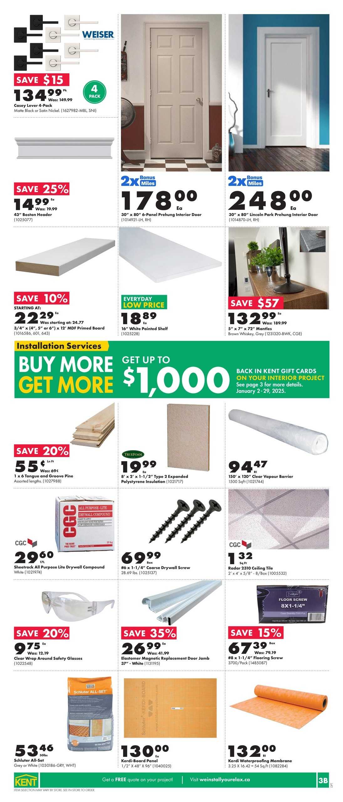 Kent Building Supplies Flyer January 9 to 15
