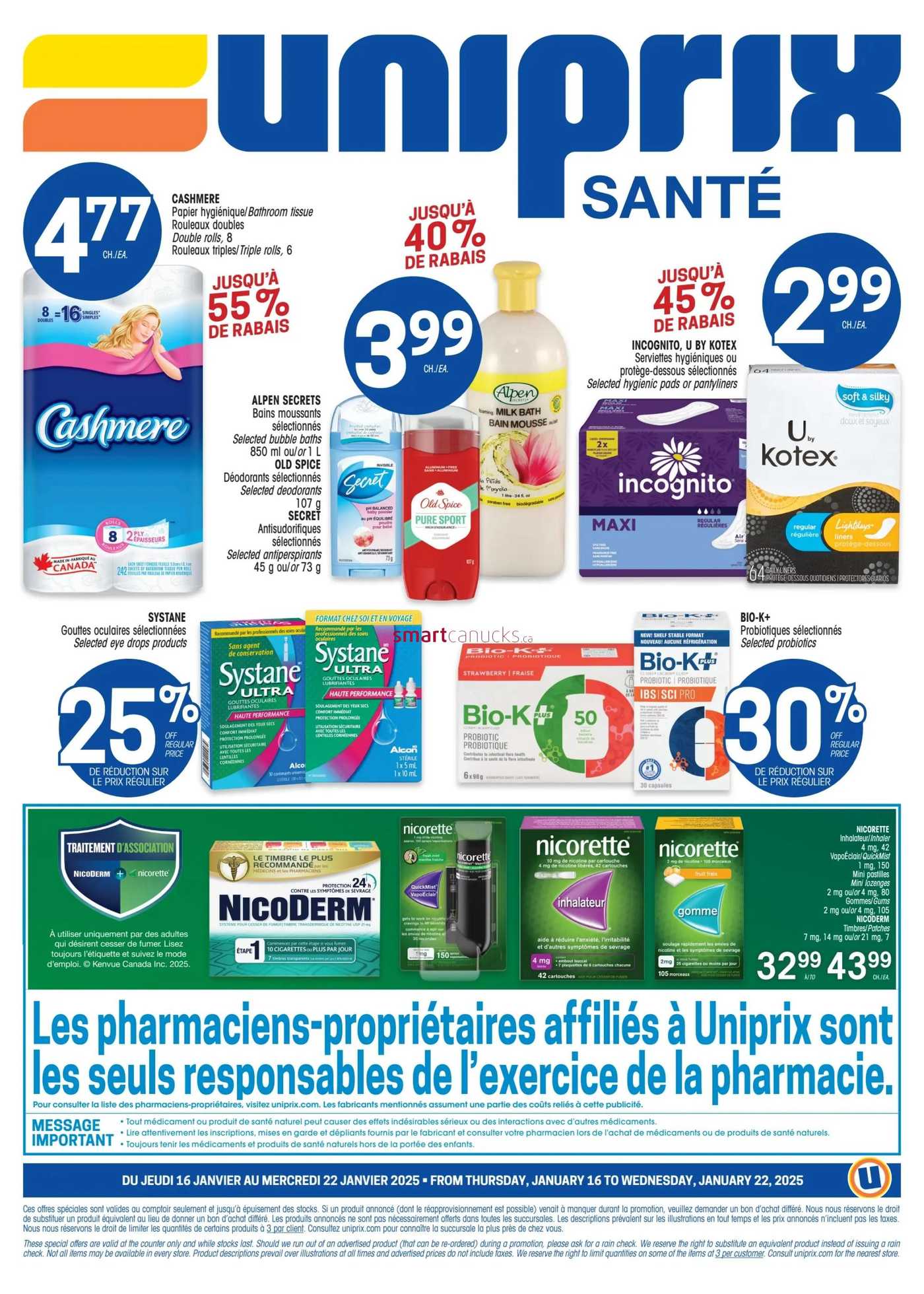 Uniprix Sante Flyer January 16 to 22
