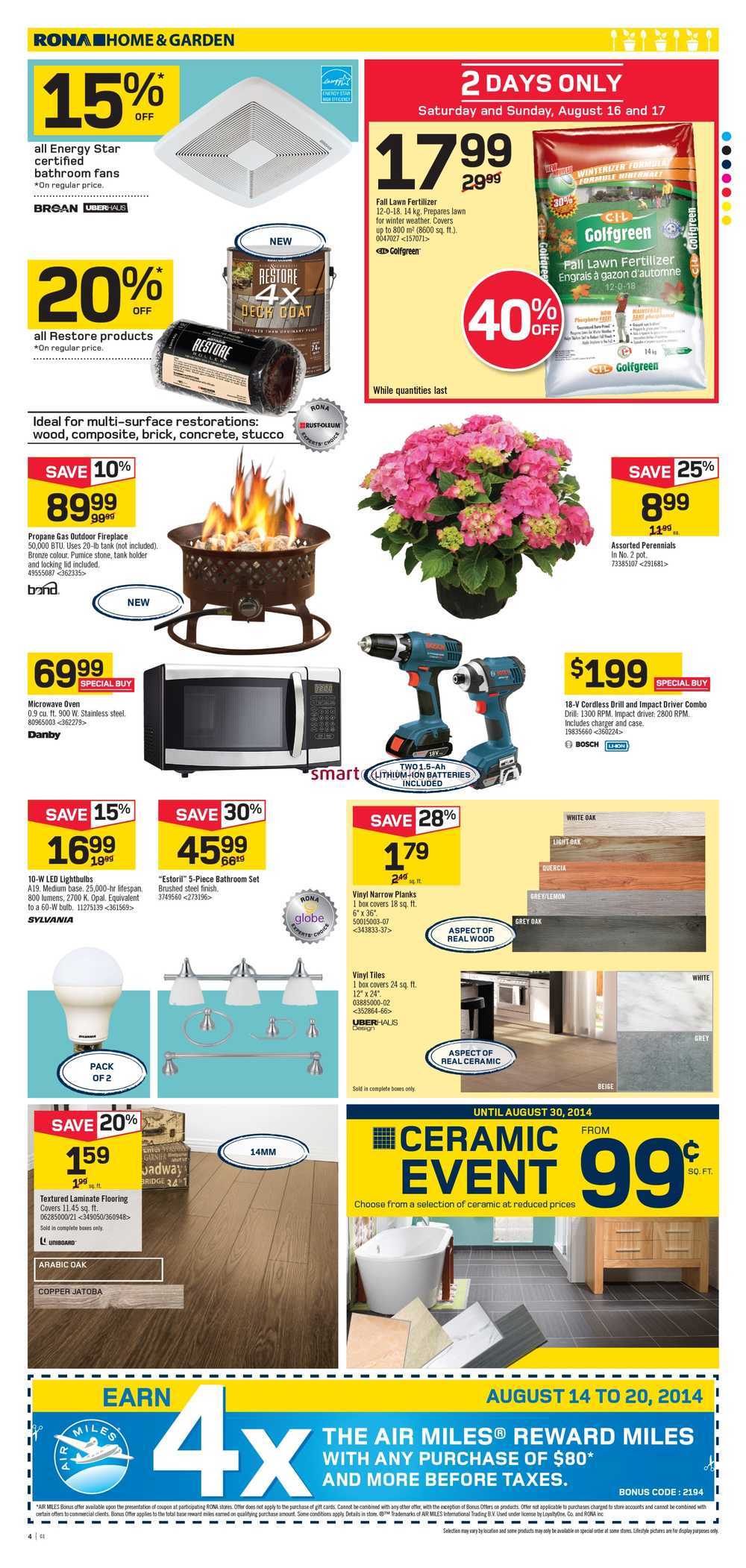 Rona flyer August 14 to 20
