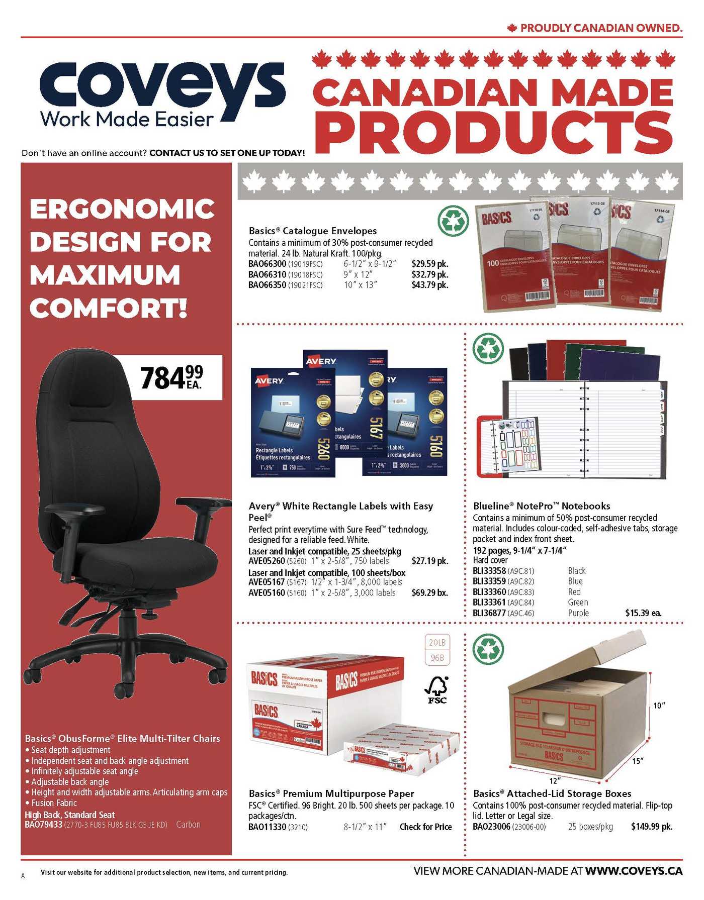Covey Basics Canadian Made Products Flyer July 1 to 31
