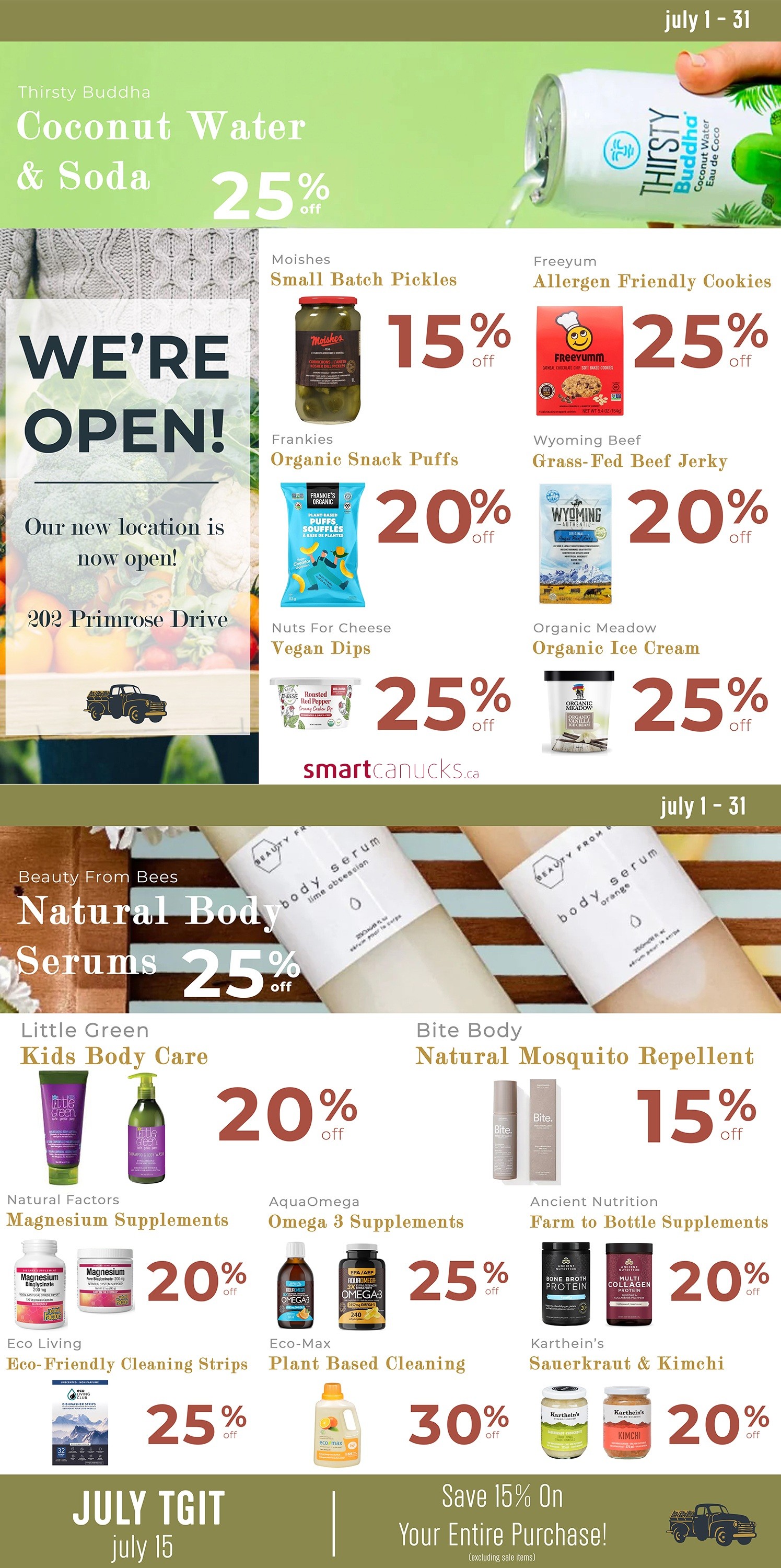 Dad’s Organic Market Monthly Flyer July 1 to 31