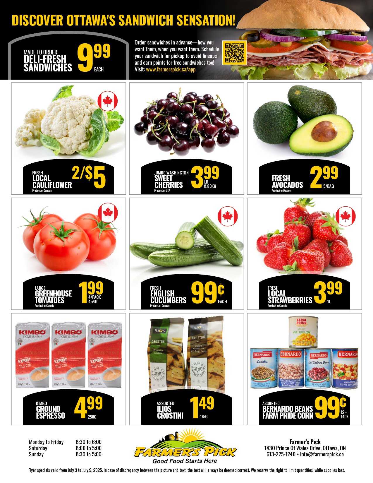 Farmer's Pick Flyer July 3 to 9