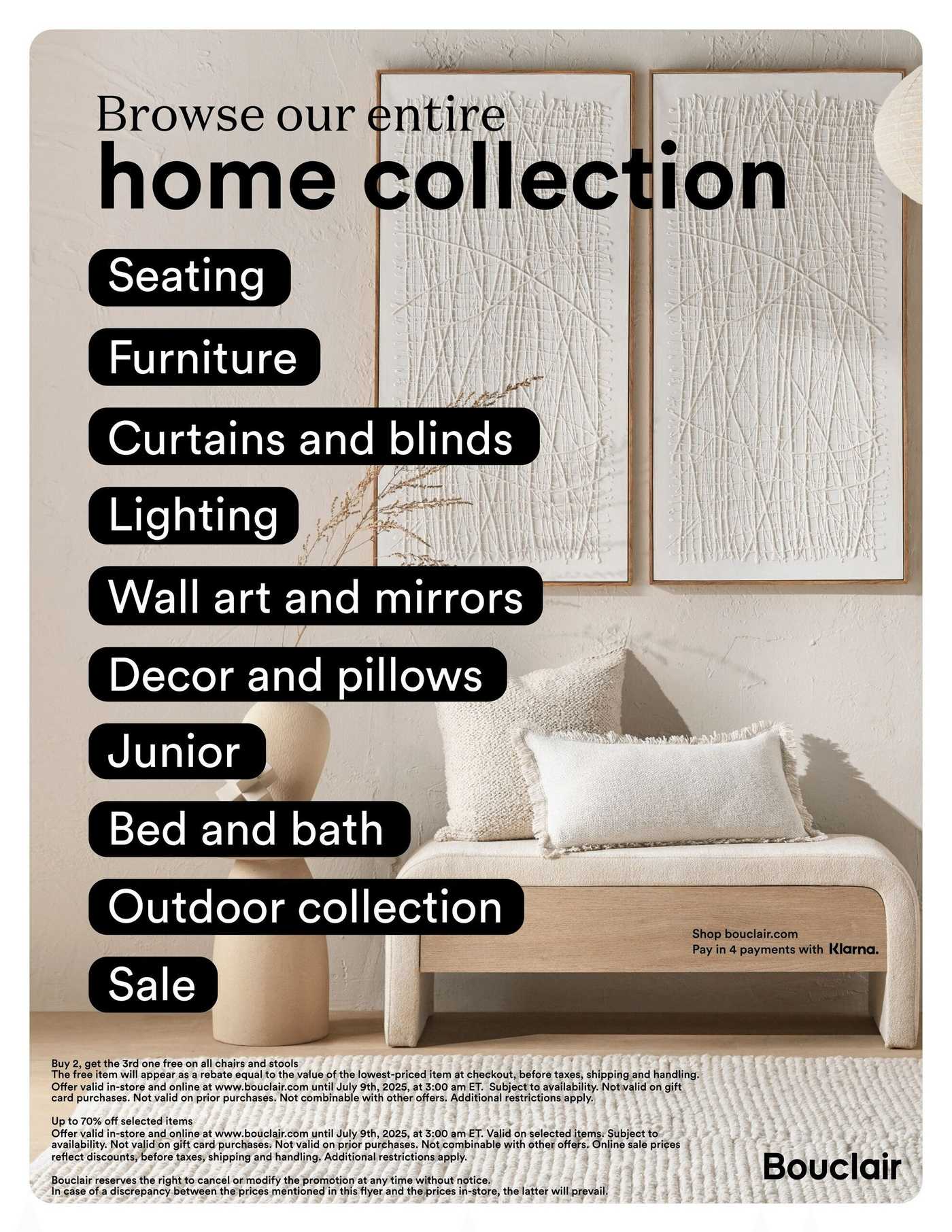 Bouclair Flyer July 3 to 9