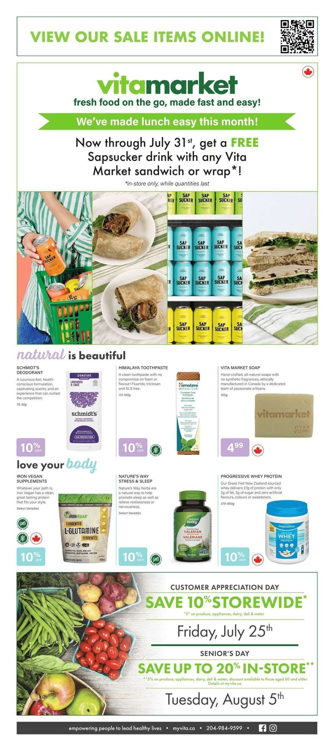 Vita Health Fresh Market Flyer July 3 to 23