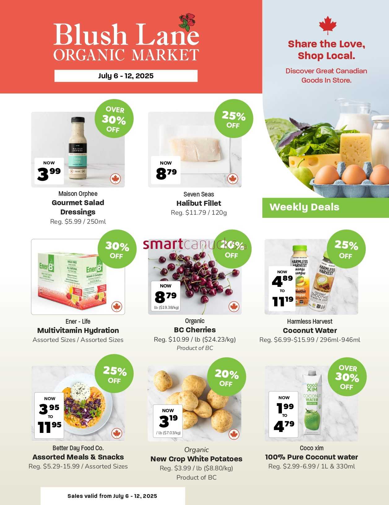 Blush Lane Organic Market Flyer July 6 to 12