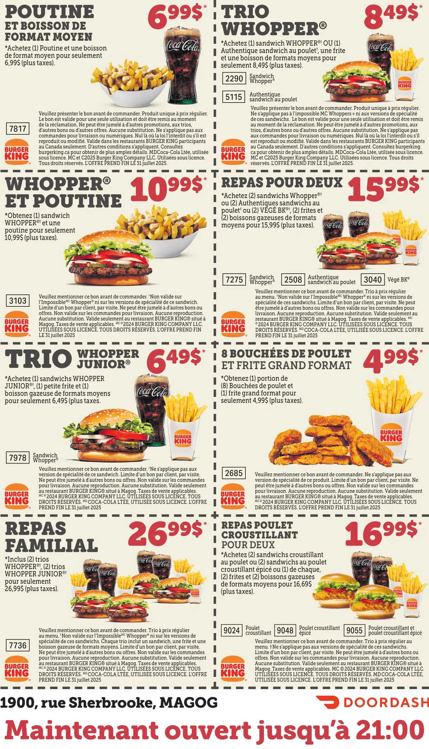 Burger King Canada Coupons July 10 to 31, 2025