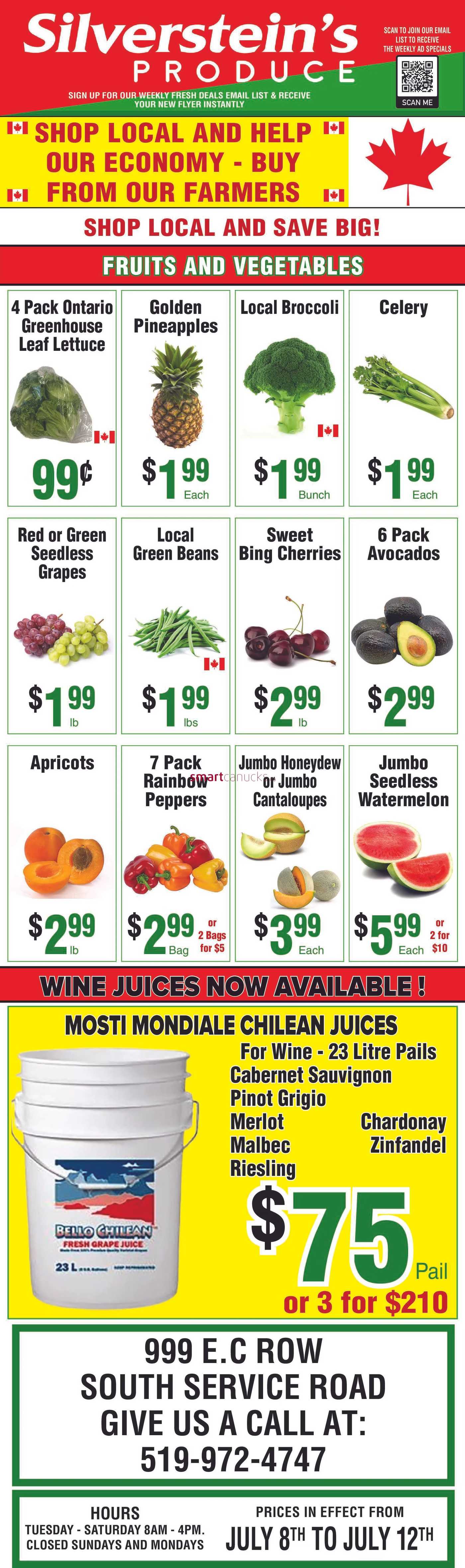 Silverstein's Produce Flyer July 8 to 12