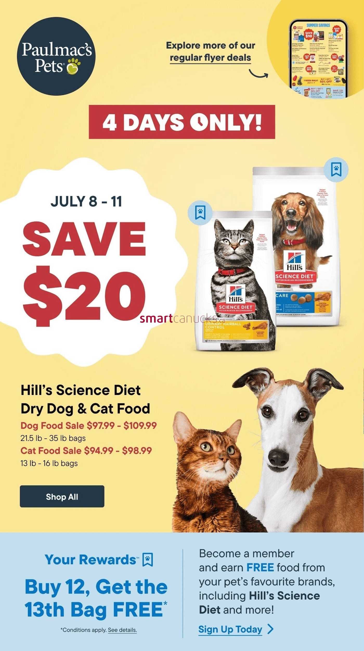 Paulmac's Pets Flyer July 8 to 11