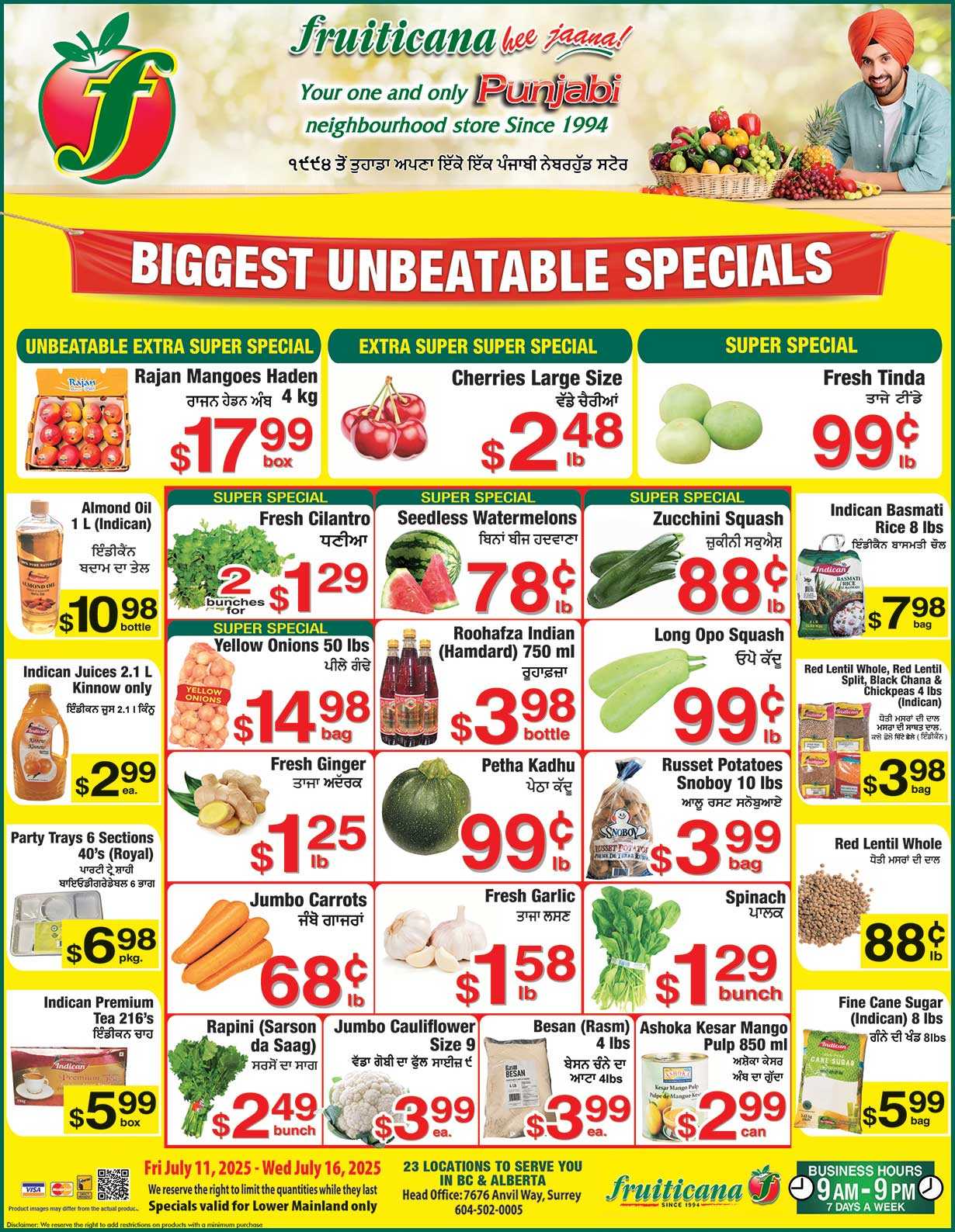 Fruiticana (Greater Vancouver) Flyer July 11 to 16
