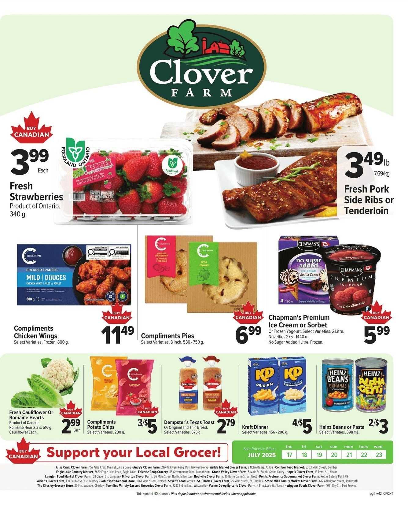 Clover Farm (ON) Flyer July 17 to 23