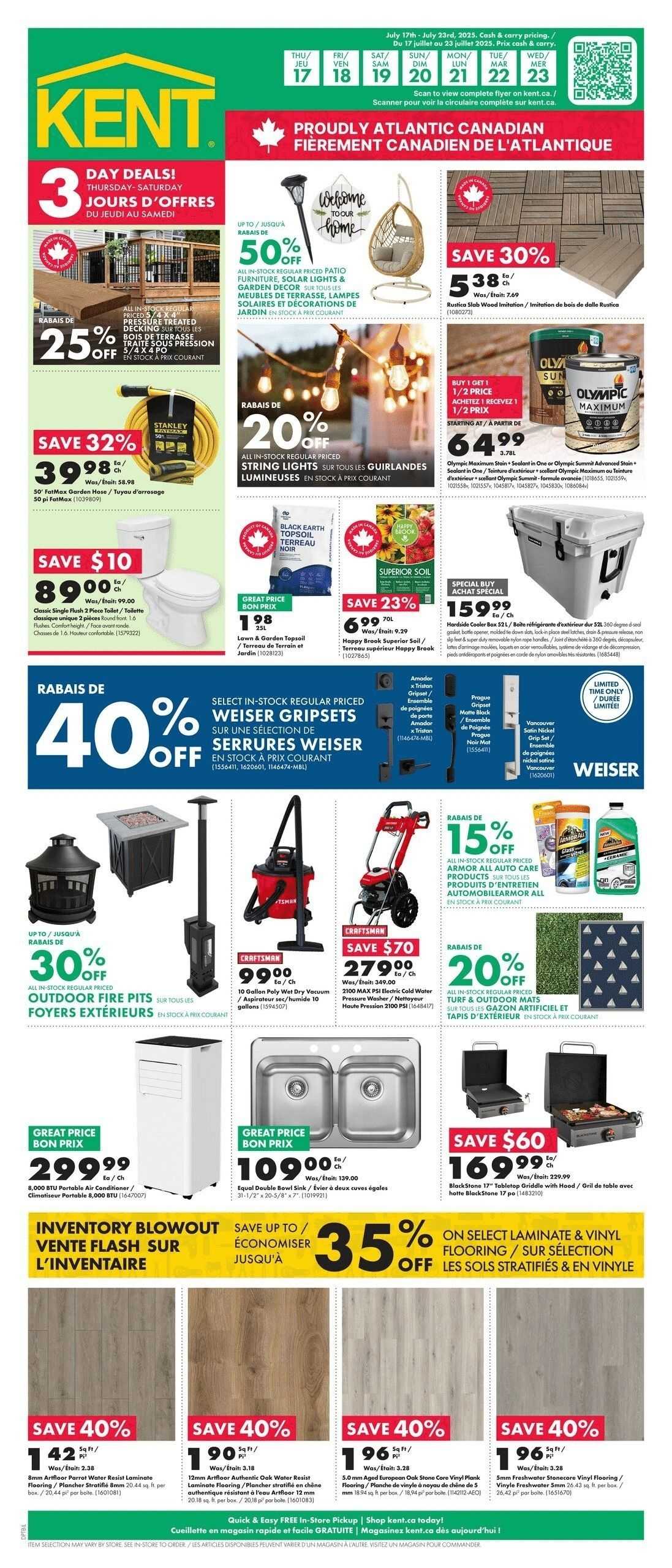 Kent Building Supplies Flyer July 17 to 23