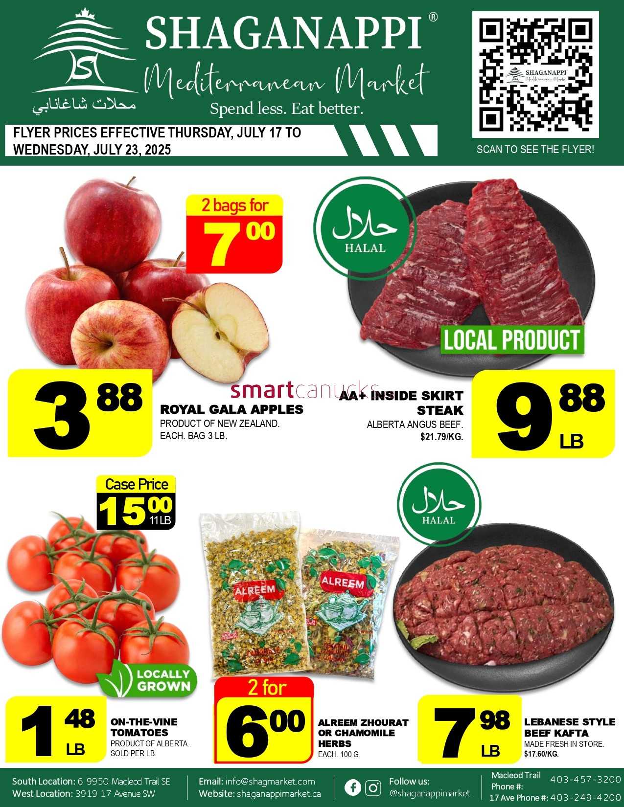 Shaganappi Mediterranean Market Flyer July 17 to 23