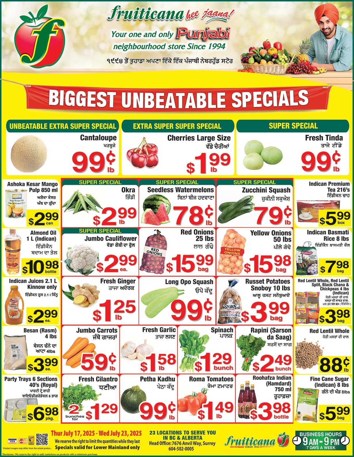 Fruiticana (Greater Vancouver) Flyer July 17 to 23