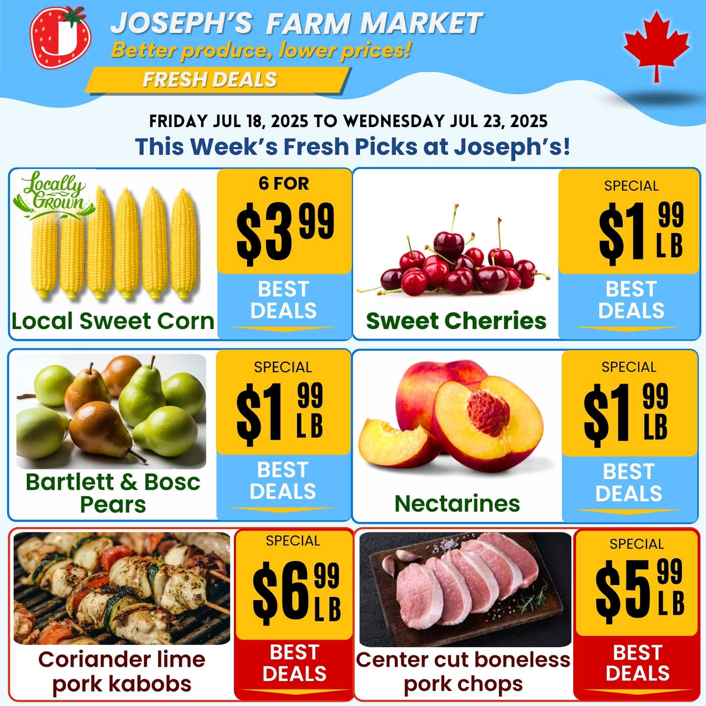 Joseph's Farm Market Flyer July 18 to 23