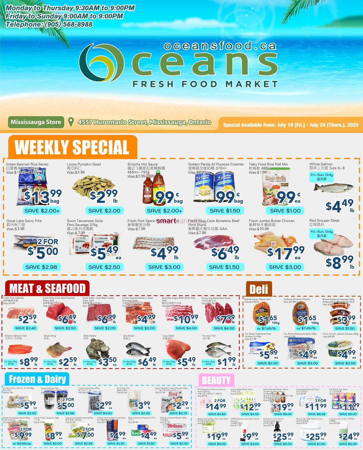 Oceans Fresh Food Market (Mississauga) Flyer July 18 to 24