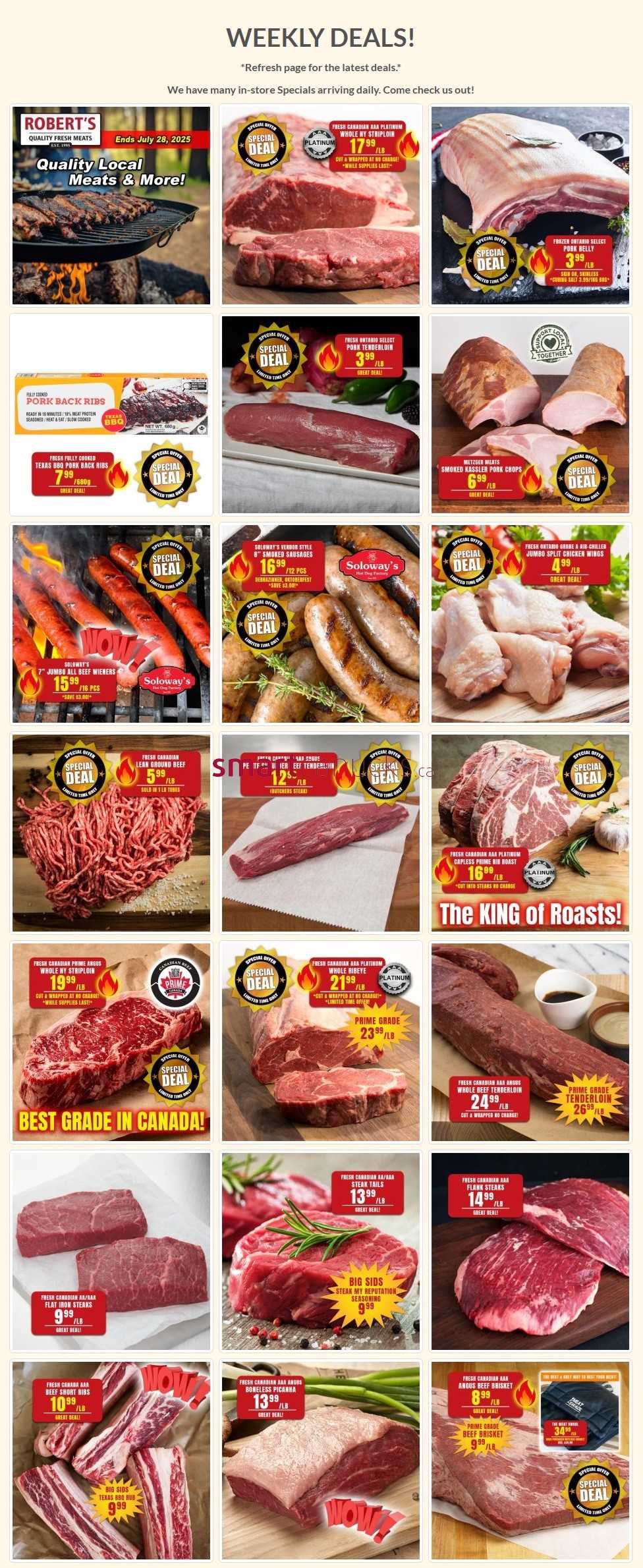 Robert's Fresh and Boxed Meats Flyer July 21 to 28