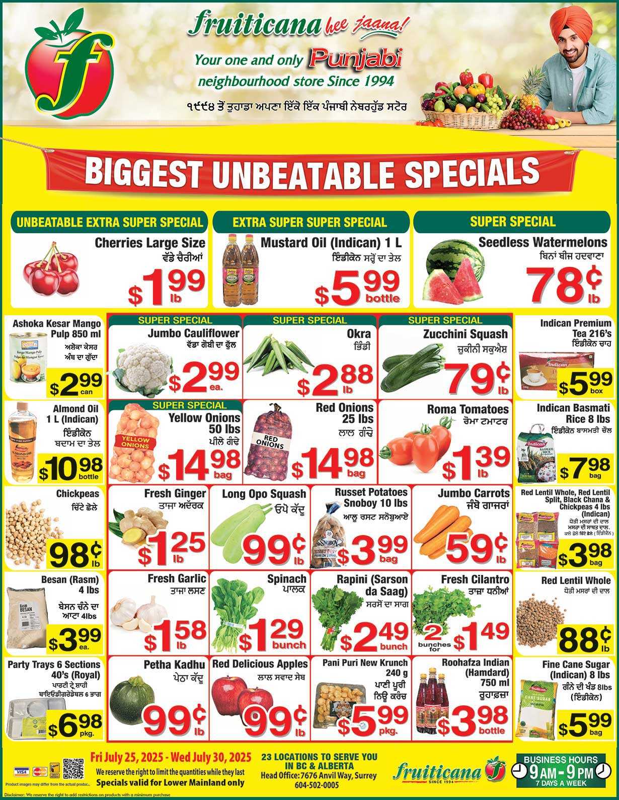 Fruiticana (Greater Vancouver) Flyer July 25 to 30