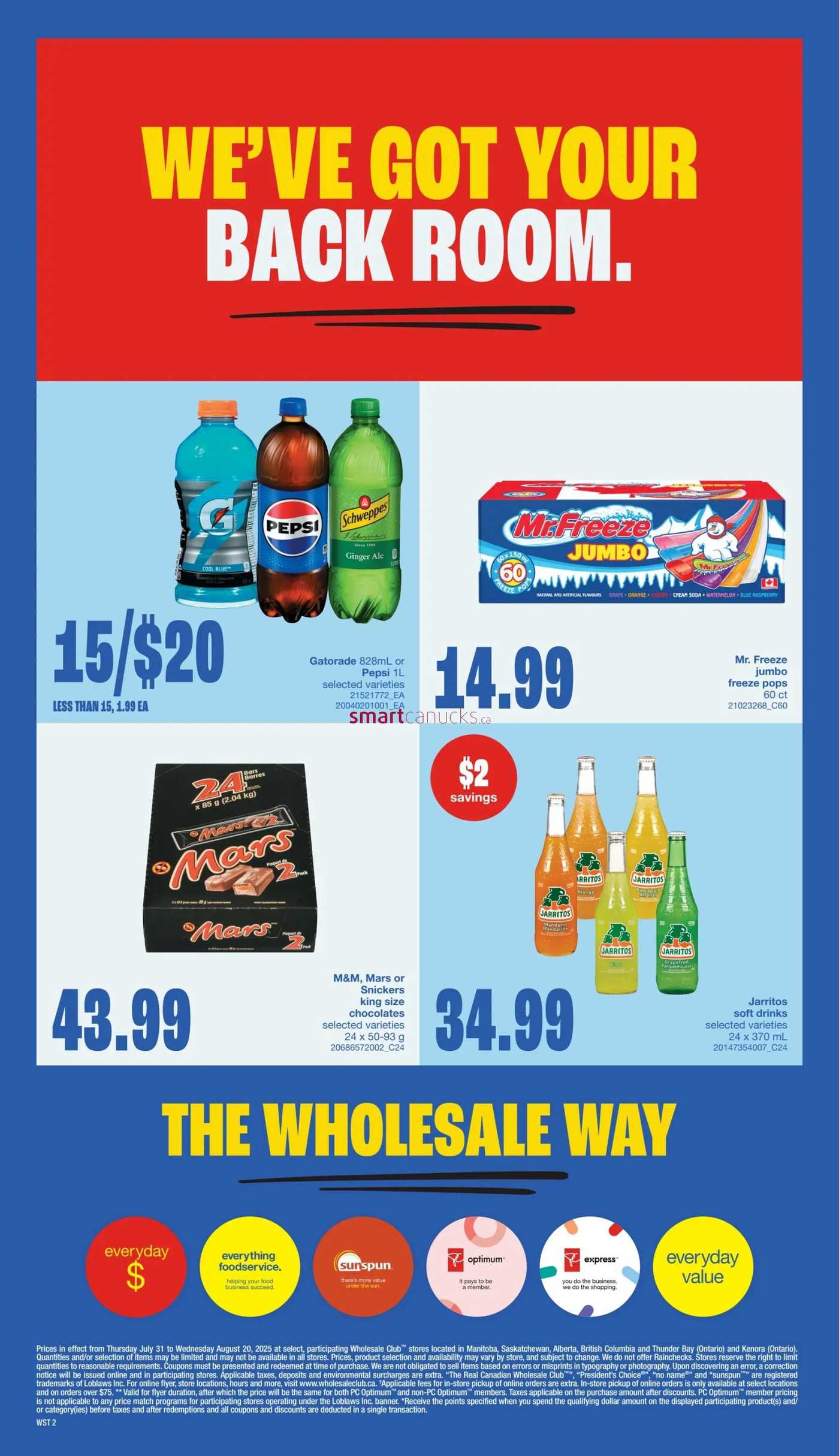 Wholesale Club (West) Flyer July 31 to August 20