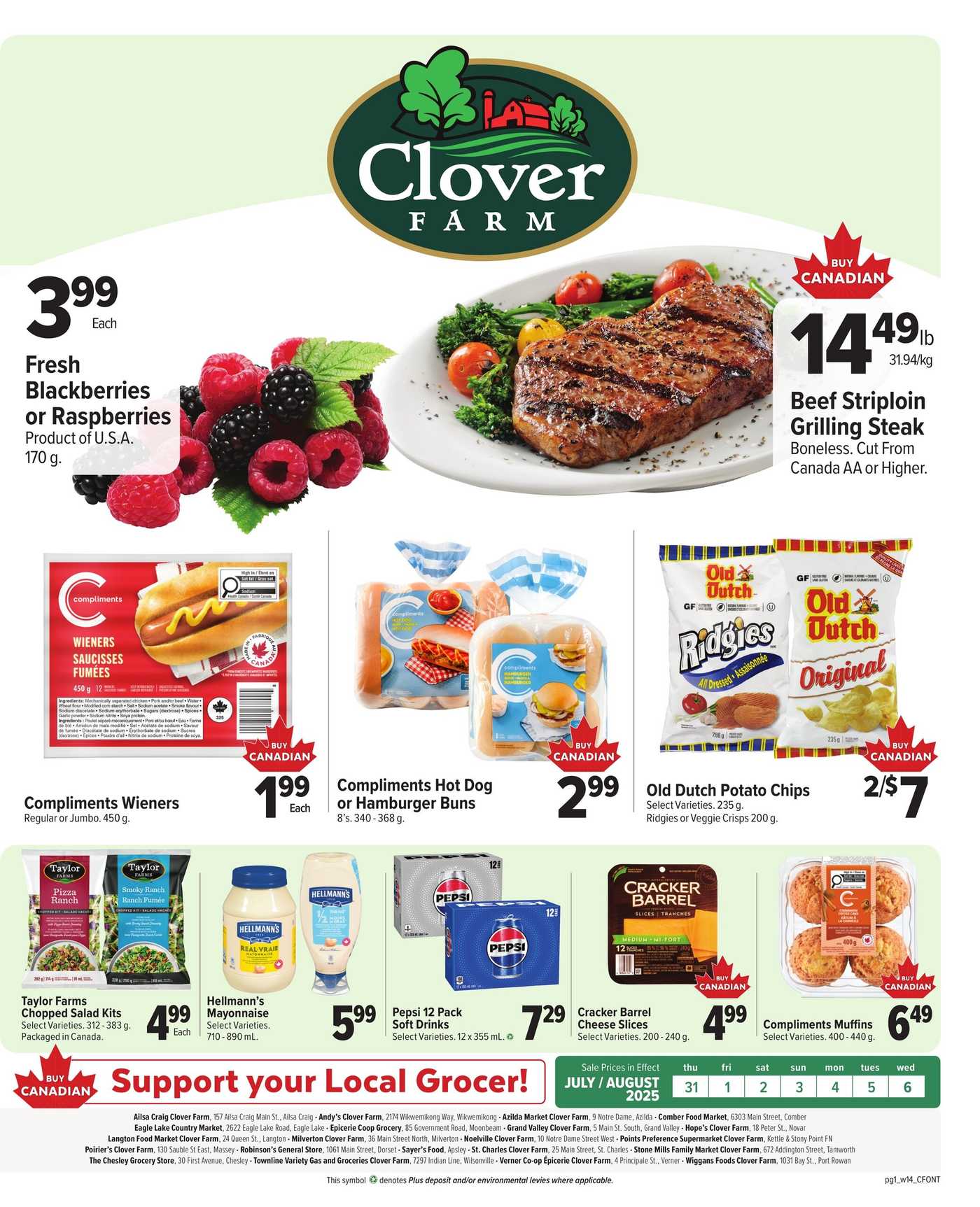 Clover Farm (ON) Flyer July 31 to August 6