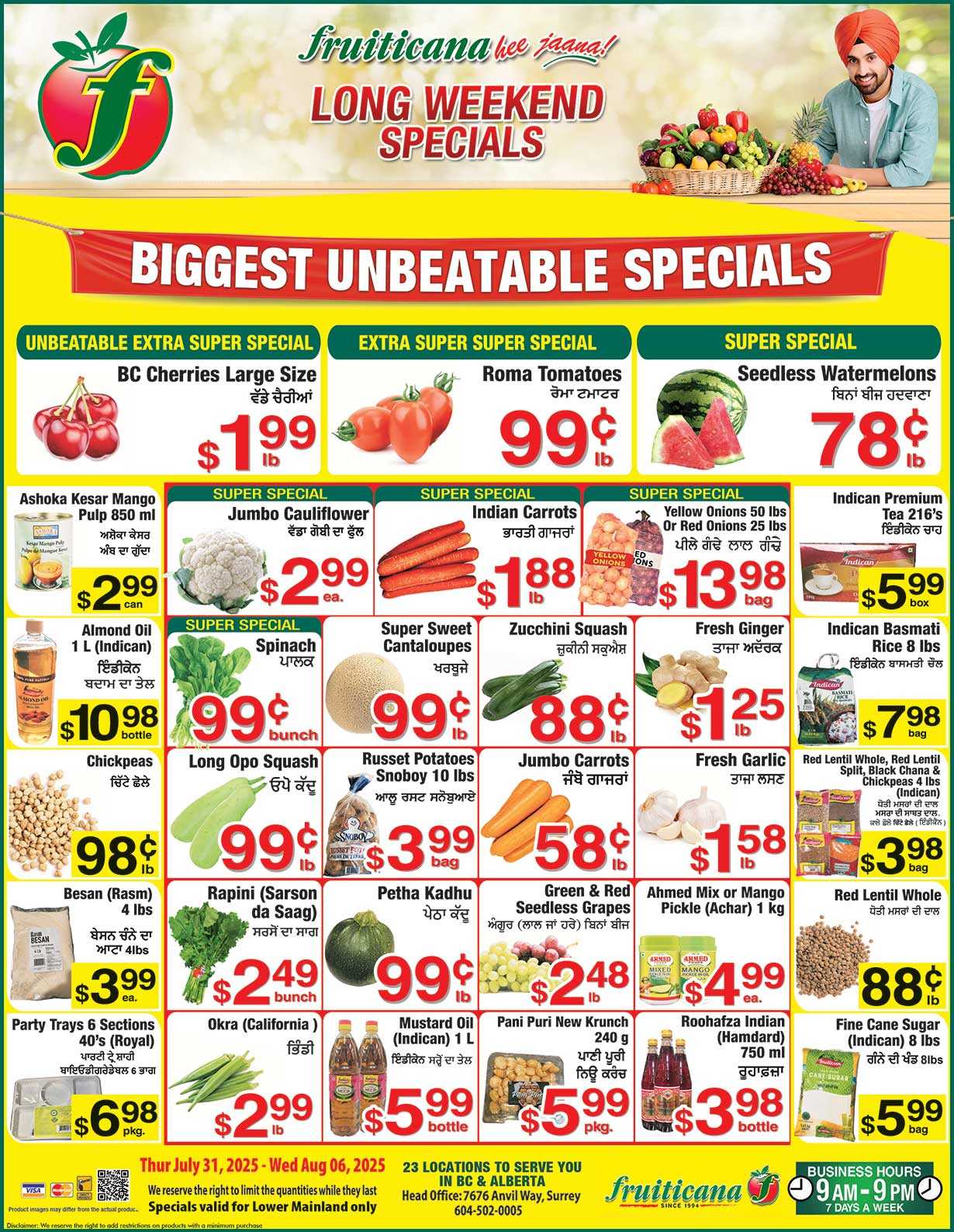 Fruiticana (Greater Vancouver) Flyer July 31 to August 6