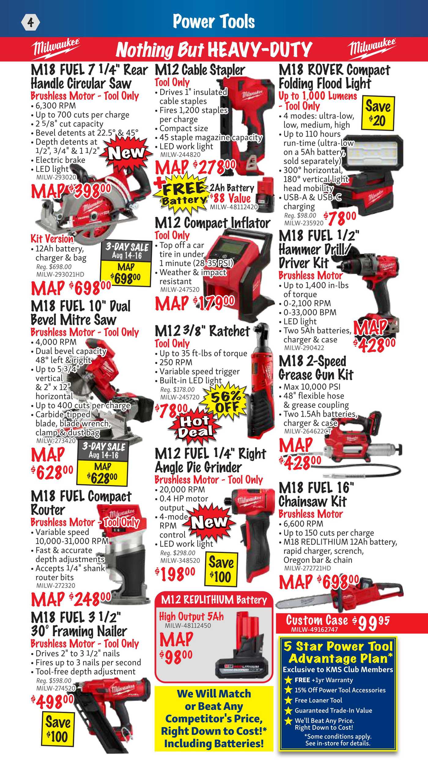 KMS Tools and Equipment Flyer August 1 to 31