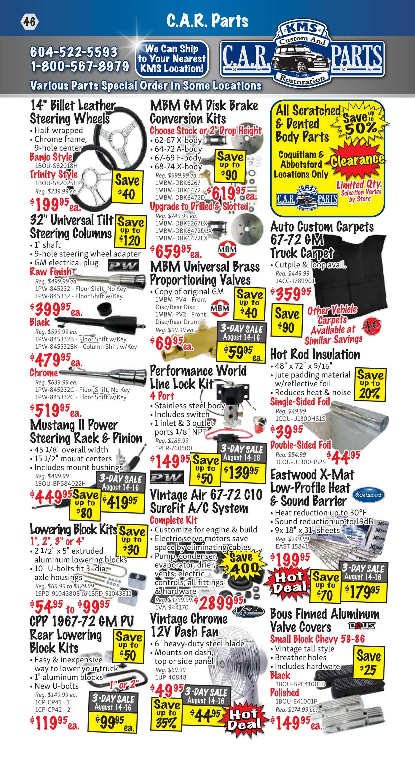 KMS Tools and Equipment Flyer August 1 to 31