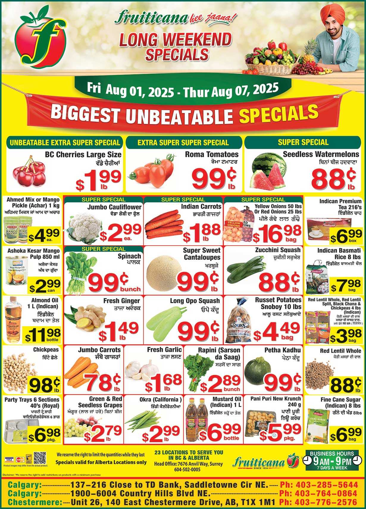 Fruiticana (Calgary) Flyer August 1 to 7