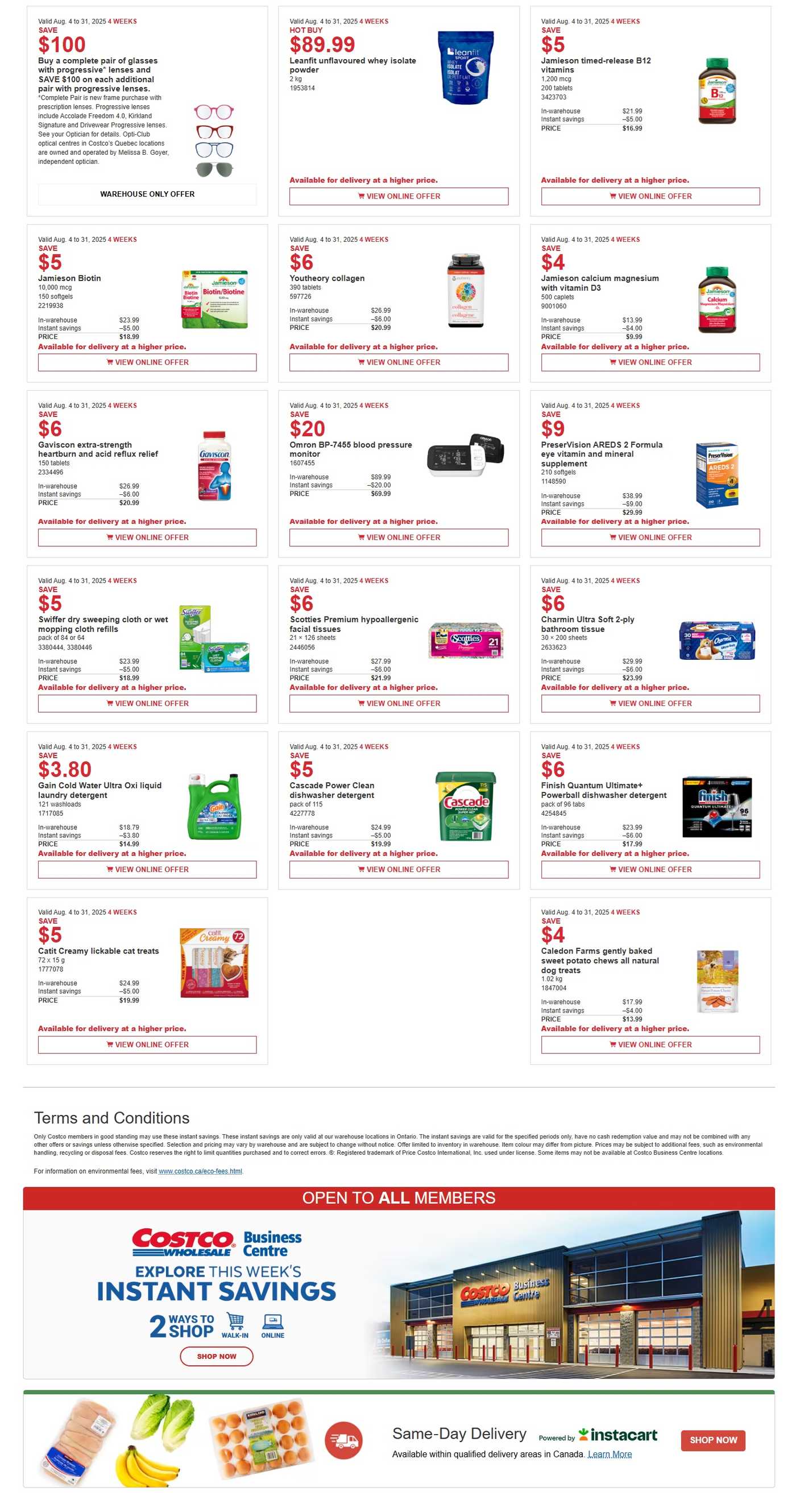 Costco (West, ON & Atlantic Canada) Warehouse Offers August 4 to 31