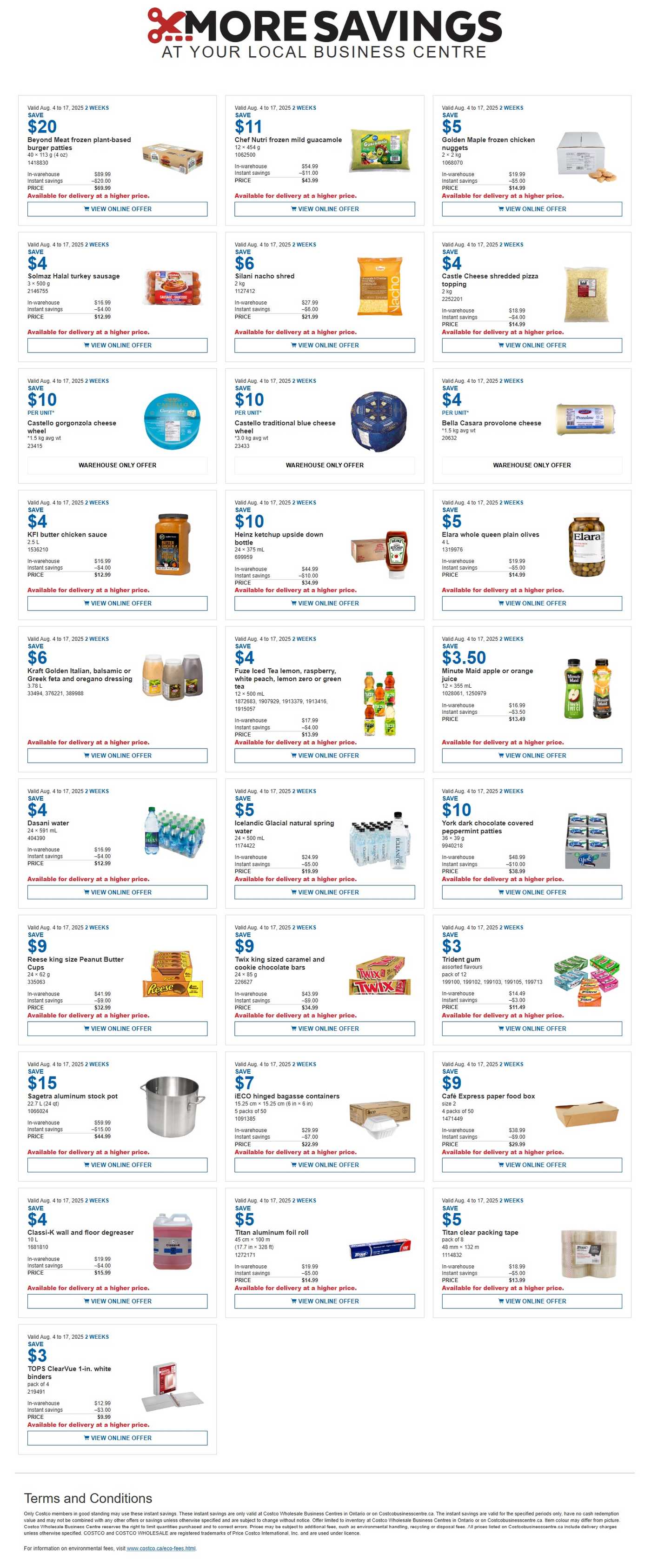 Costco Business Centre Instant Savings Flyer August 4 to 17