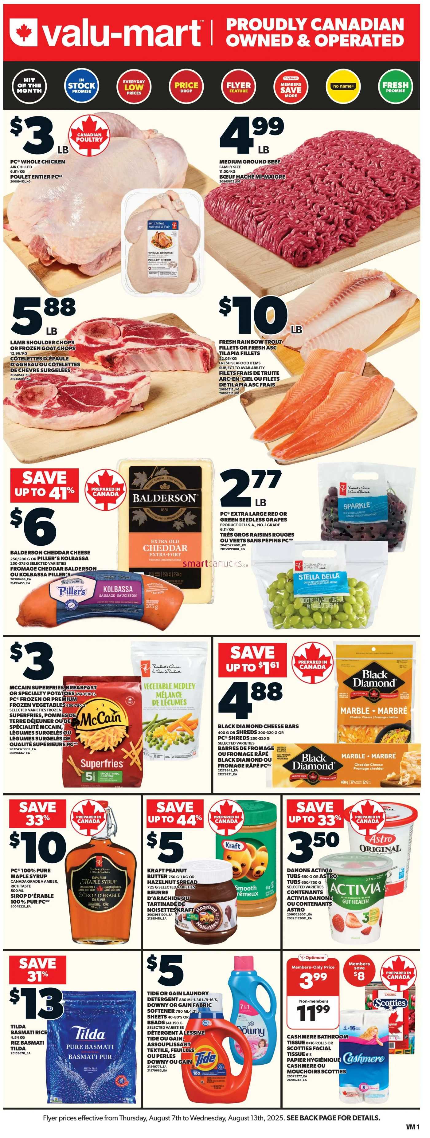 Valu-mart Flyer August 7 to 13