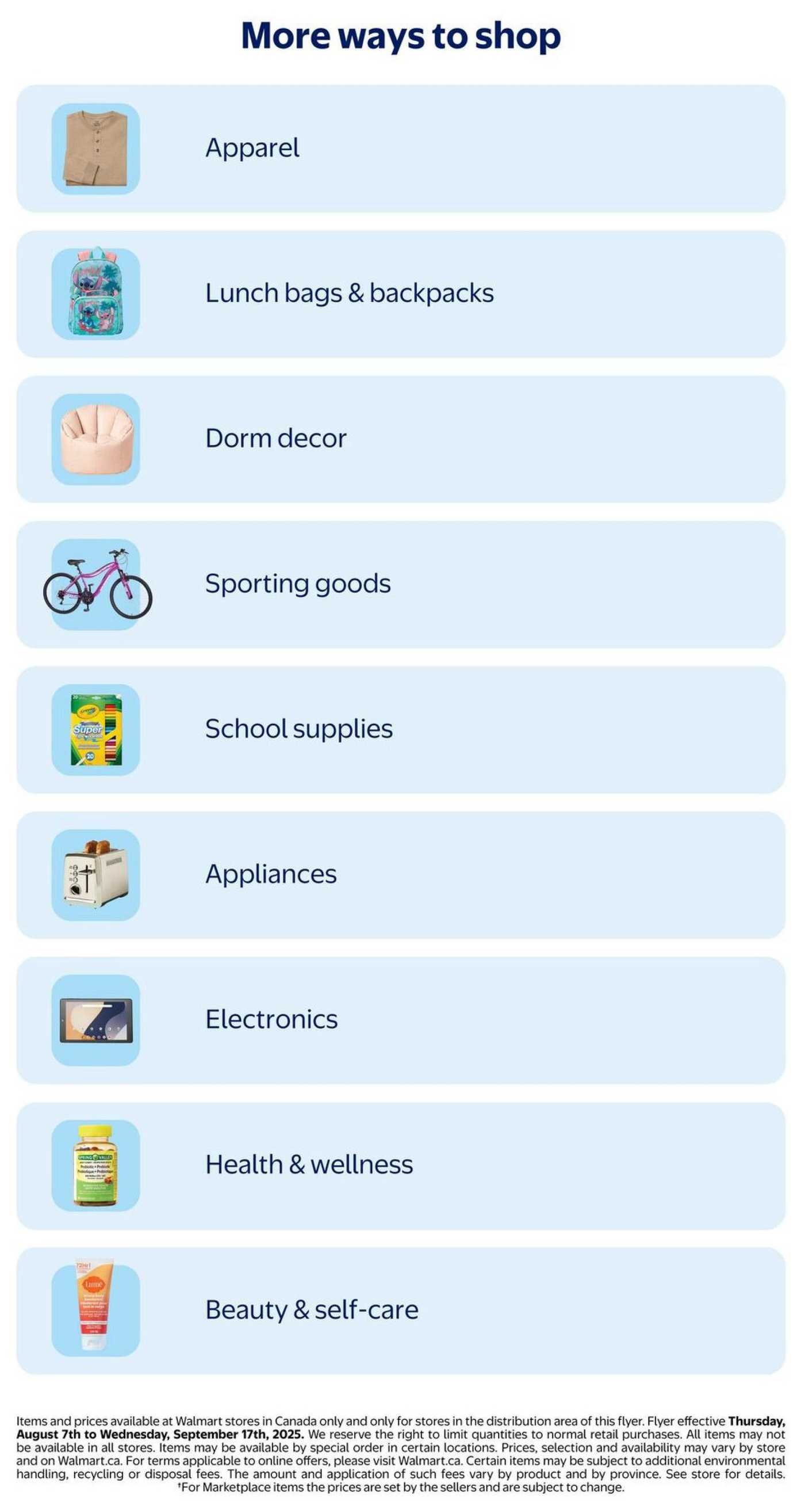 Walmart Back To School Flyer August 7 to September 17