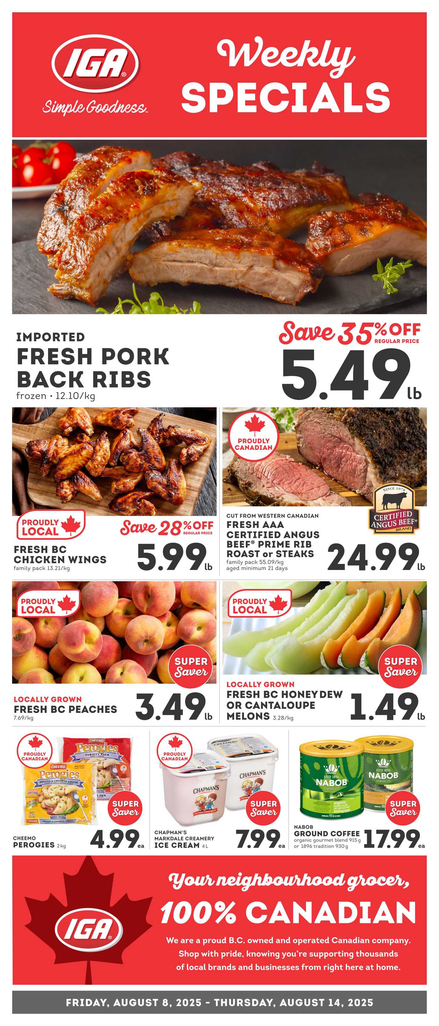 IGA Stores of BC Flyer August 8 to 14