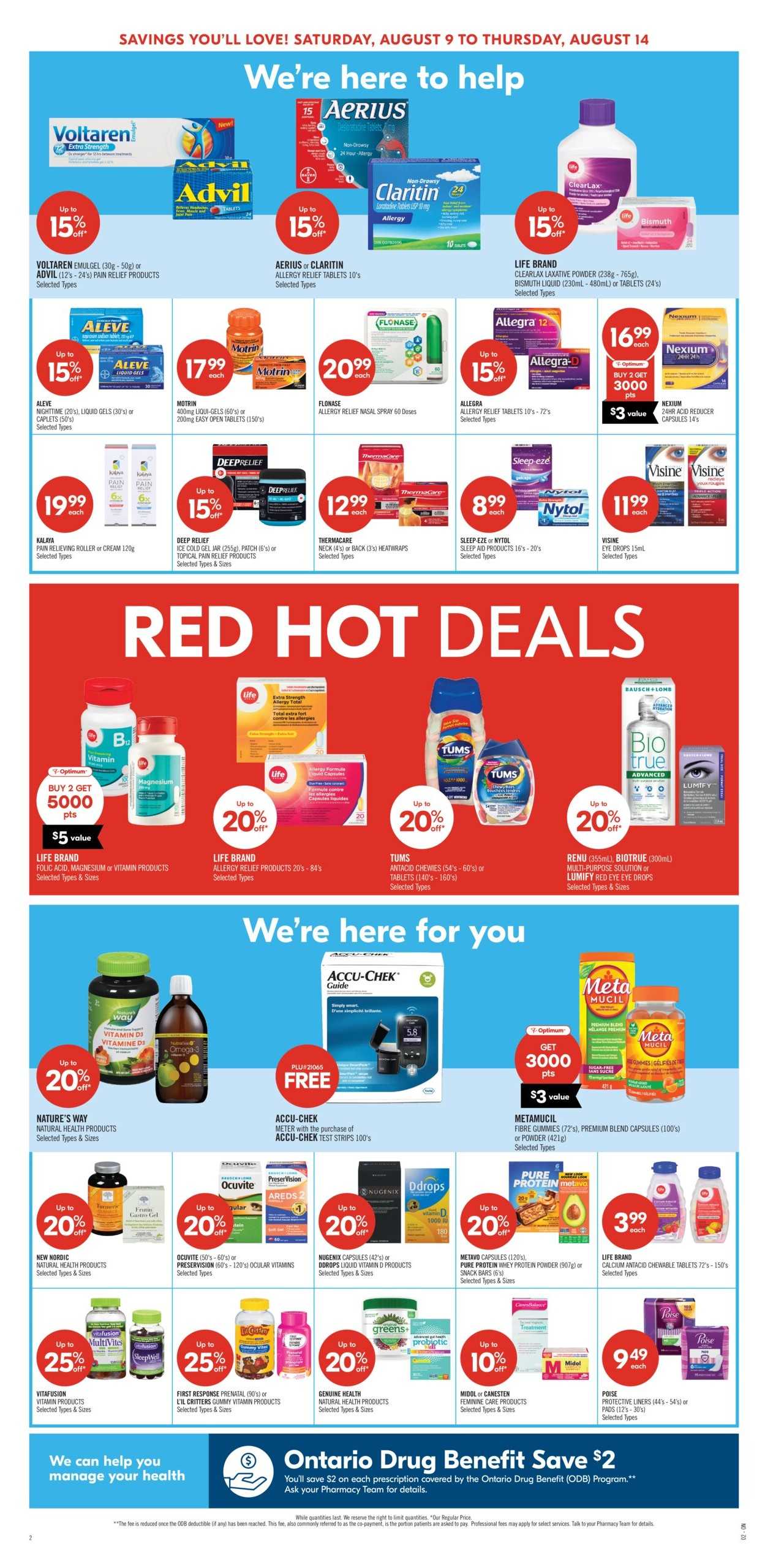 Shoppers Drug Mart (ON) Flyer August 9 to 14